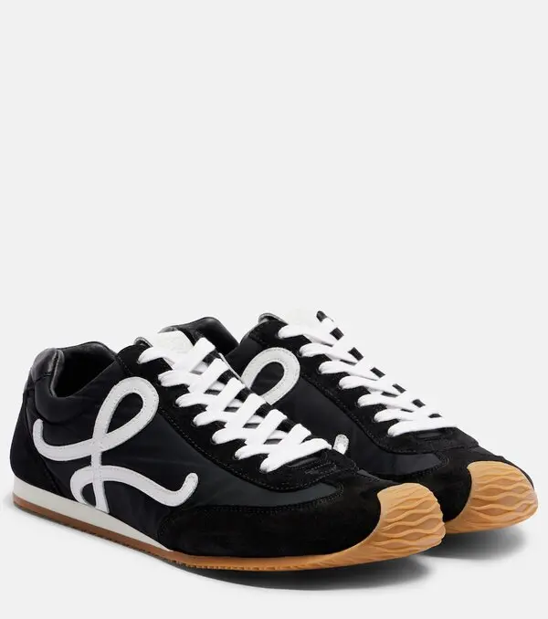 Loewe Ballet Runner 2.0 Suede-trimmed Sneakers - Black