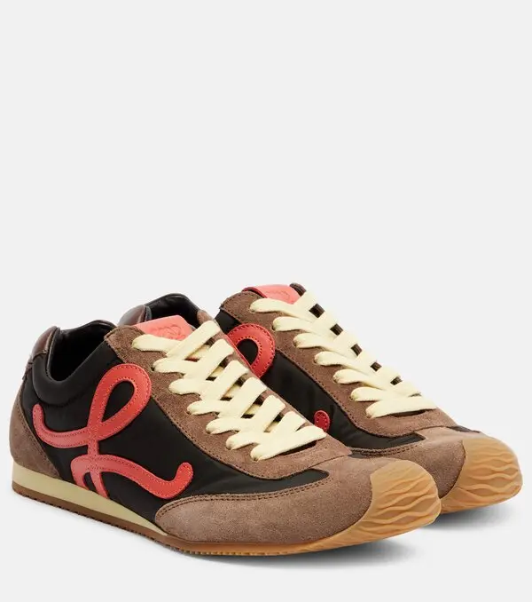 Loewe Ballet Runner 2.0 Suede-trimmed Sneakers - Brown