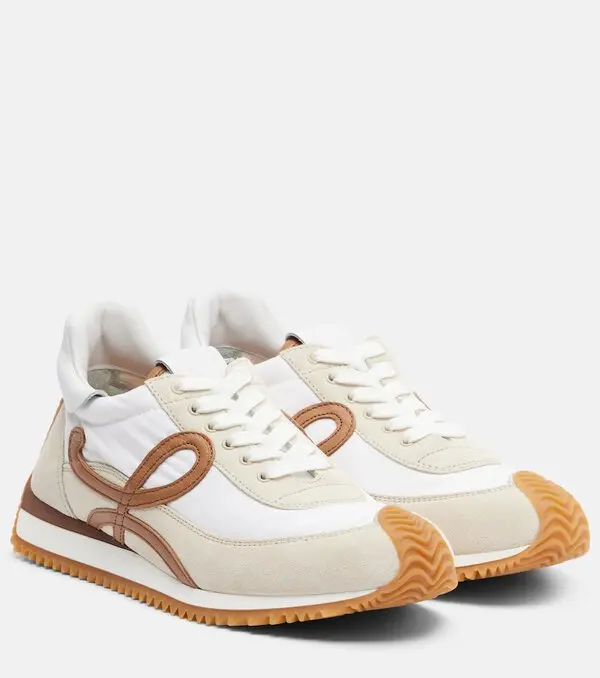Loewe Ballet Runner 2.0 Suede-trimmed Sneakers - White