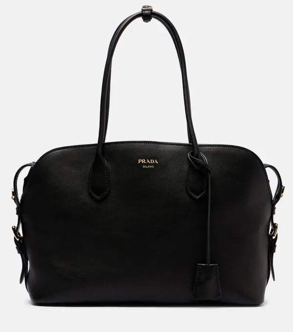 Prada Leather Tote Bag - Black