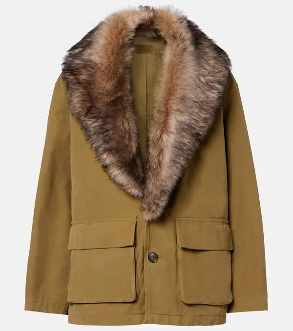 NILI LOTAN Ronay Shearling-trimmed Parka - Green