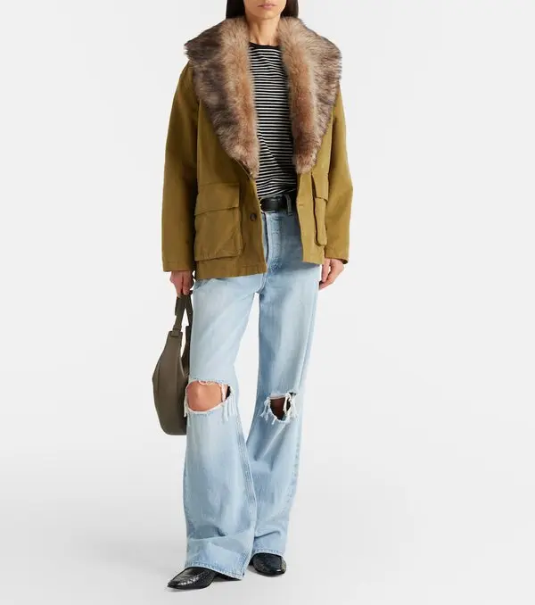 NILI LOTAN Ronay Shearling-trimmed Parka - Green