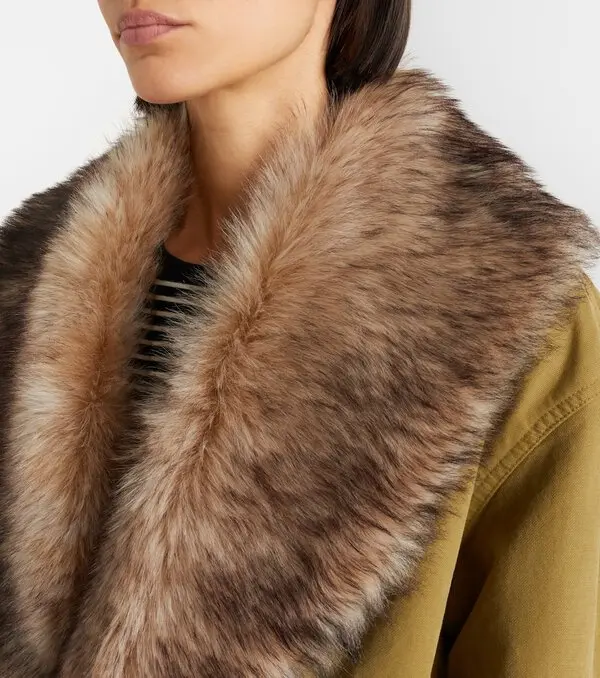 NILI LOTAN Ronay Shearling-trimmed Parka - Green