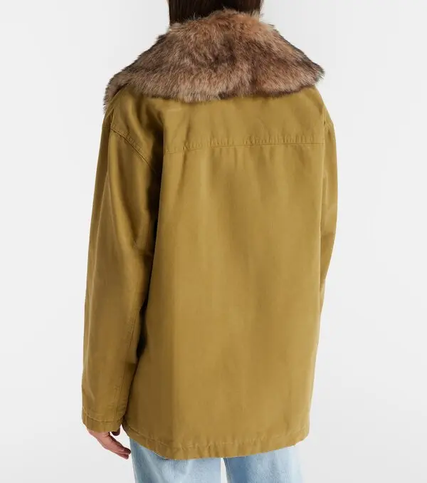NILI LOTAN Ronay Shearling-trimmed Parka - Green