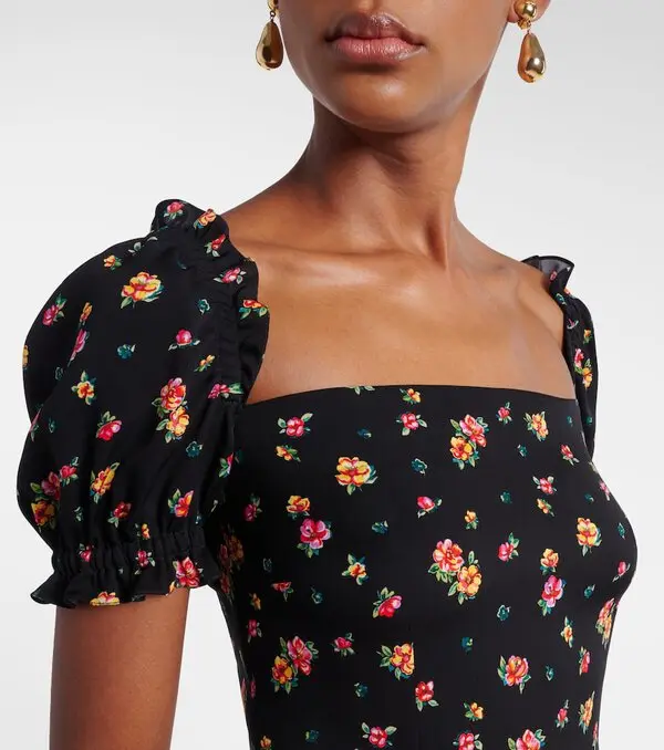 Dolce & Gabbana Floral Silk-blend Charmeuse Top