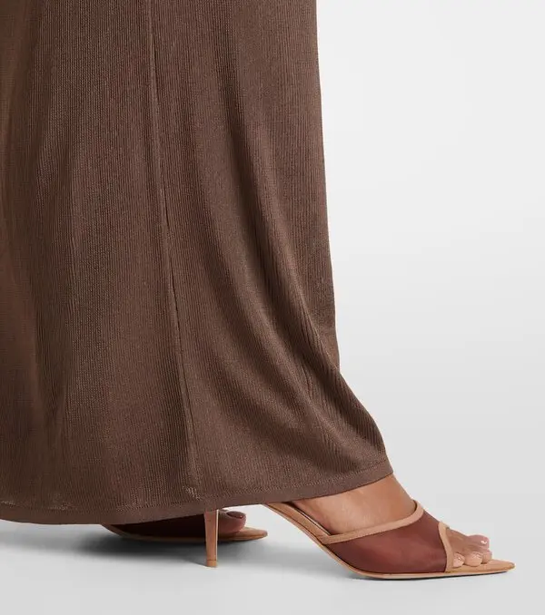 GIANVITO ROSSI Dorotea Suede-trimmed Mesh Mules
