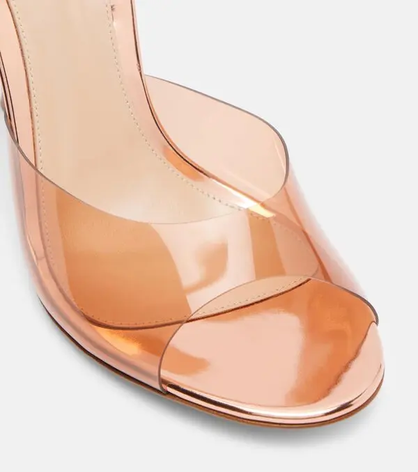 GIANVITO ROSSI Sofia Leather-trimmed Pvc Mules - Brown