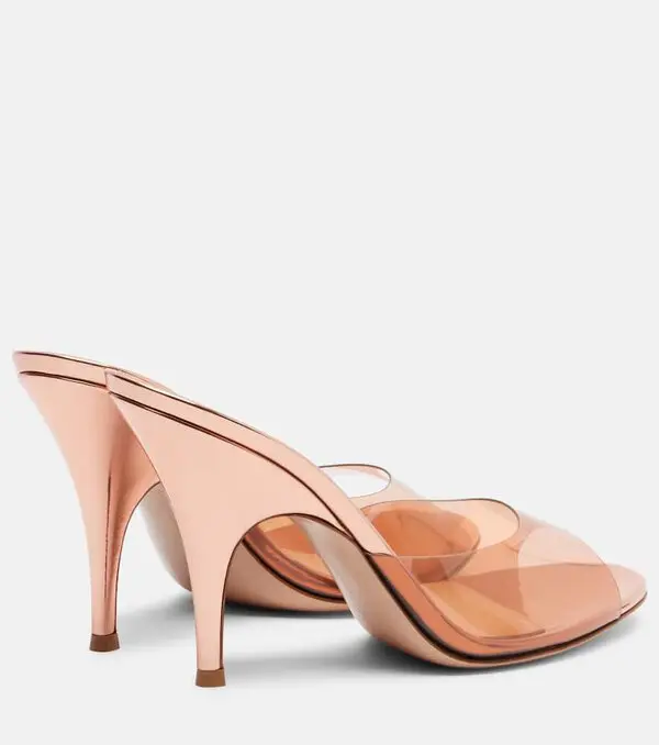 GIANVITO ROSSI Sofia Leather-trimmed Pvc Mules - Brown