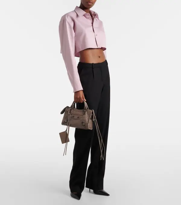 Balenciaga Le City Mini Leather Top-handle Bag - Grey