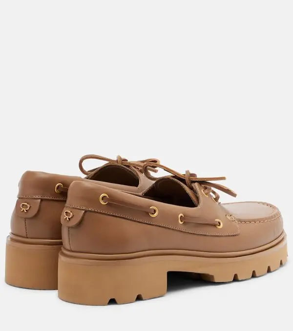 GIANVITO ROSSI Olonne Leather Boat Shoes