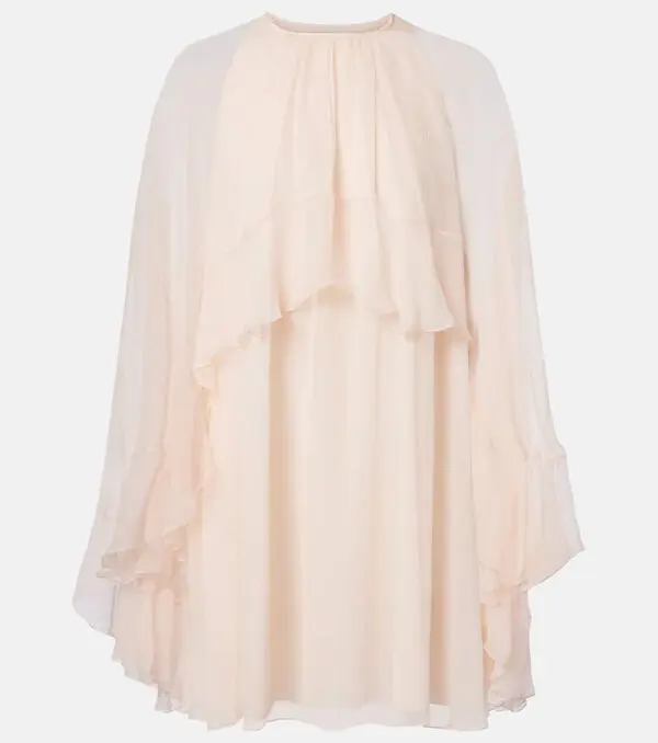 Chloé Ruffled Silk Minidress - Pink