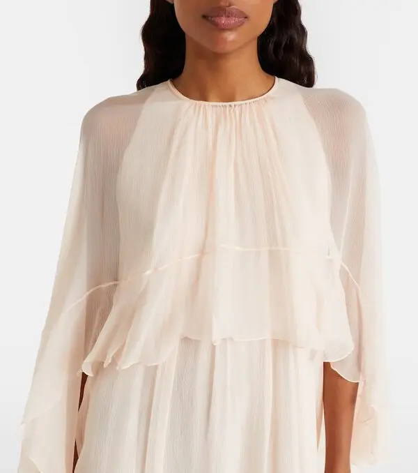 Chloé Ruffled Silk Minidress - Pink