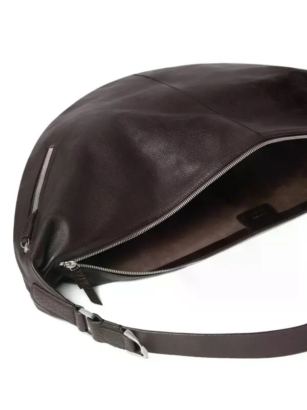 LEMAIRE Large Quiver Clip Bag In Leather - Brown