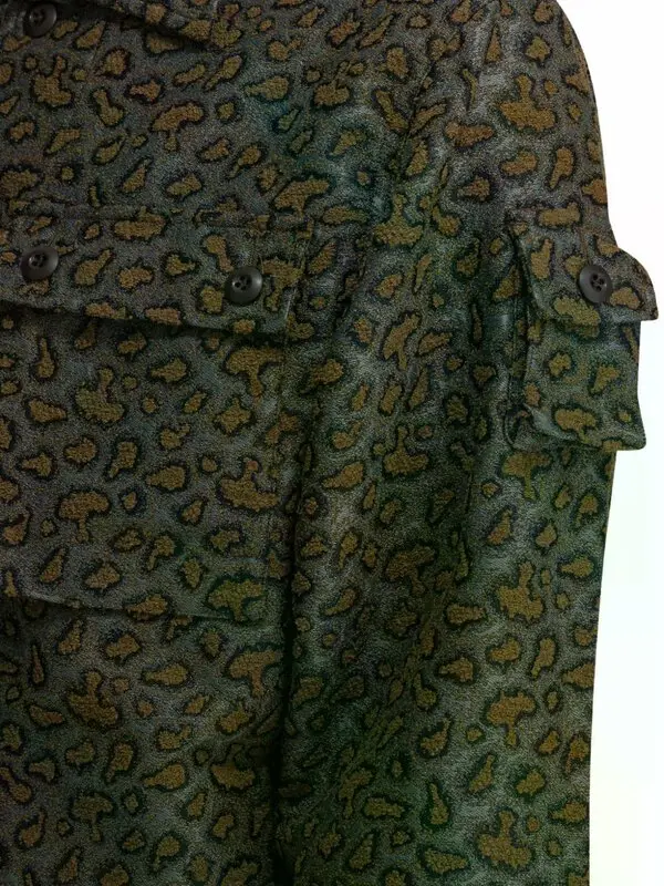 BEAMS Animal-print Pocket Coat