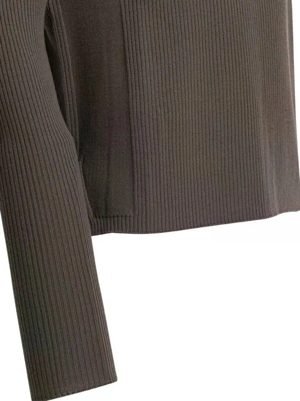 Rick Owens Ribbed Panelled Sweater - Brown