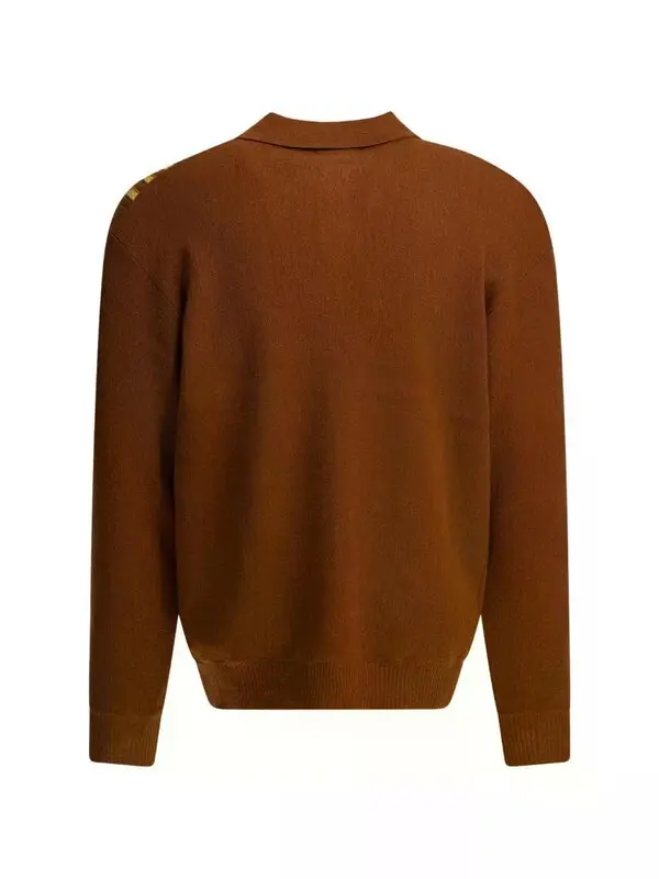 BEAMS Polo-collar Sweater - Brown