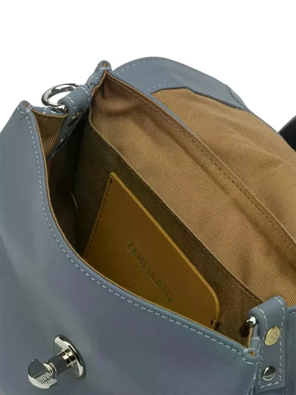 ZANELLATO Studded-lock Leather Baby Postina Tote Bag - Blue