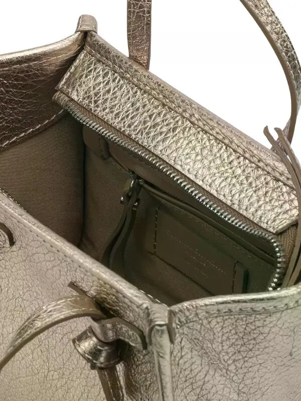 GIANNI CHIARINI Metallic-effect Tote Bag - Brown
