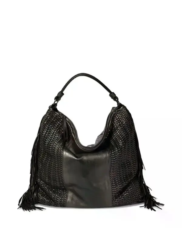 REPTILE'S HOUSE Fringed-hem Shoulder Bag - Black