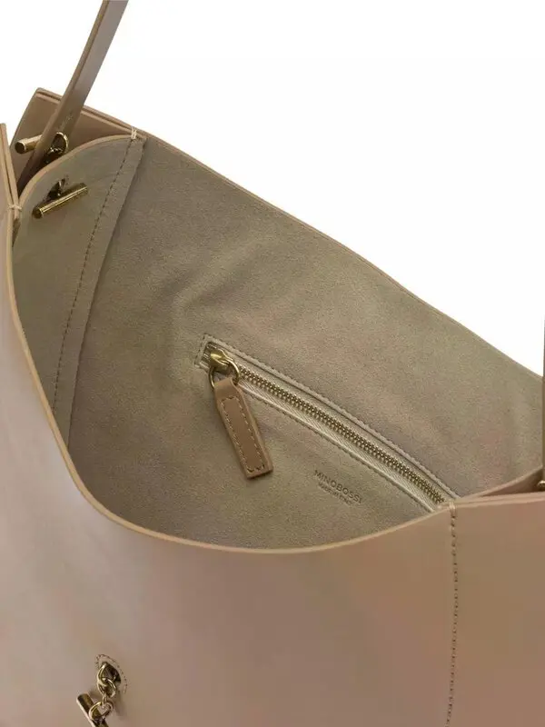 MINOBOSSI Lizzie Leather Shoulder Bag - Neutrals