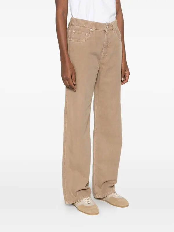 Brunello Cucinelli Cotton And Linen Blend Trousers - Brown
