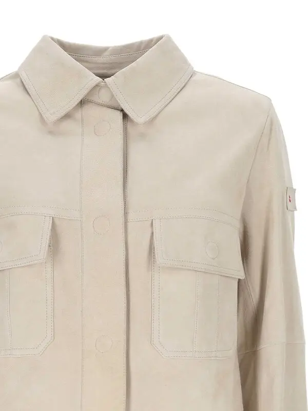 Peuterey Lya Suede Leather Jacket - Beige