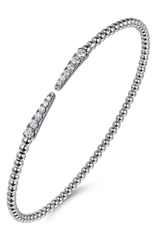 GABRIEL & CO. Diamond Beaded Cuff Bracelet - White Gold