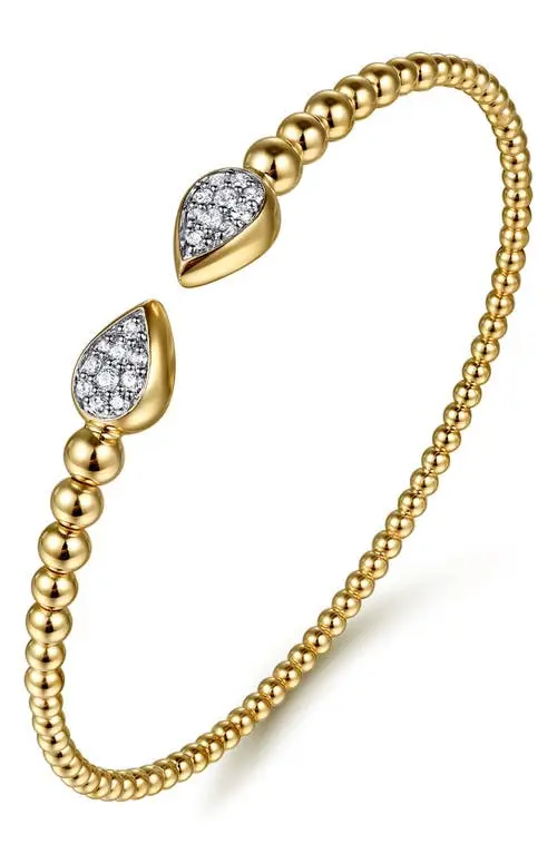 GABRIEL & CO. Beaded Diamond Pavé Cuff Bracelet In 14k