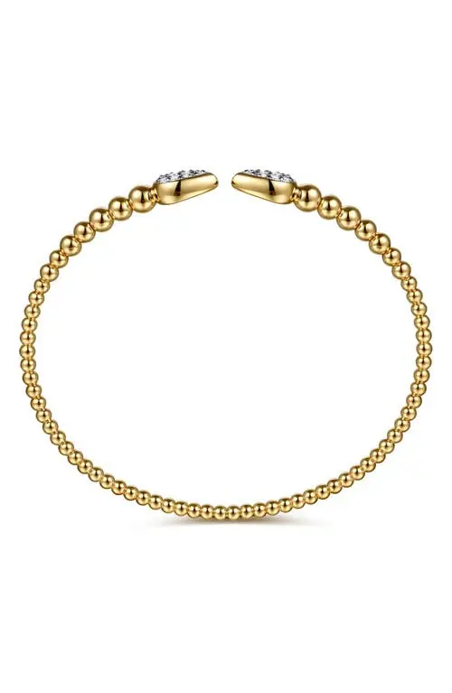 GABRIEL & CO. Beaded Diamond Pavé Cuff Bracelet In 14k