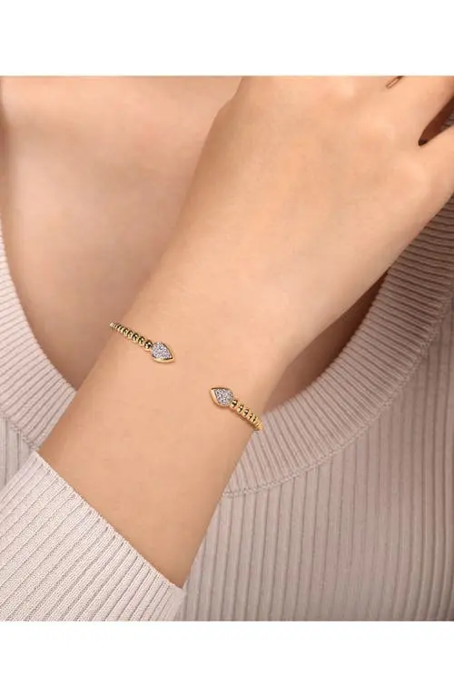 Gabriel & Co. Beaded Diamond Pavé Cuff Bracelet In 14k