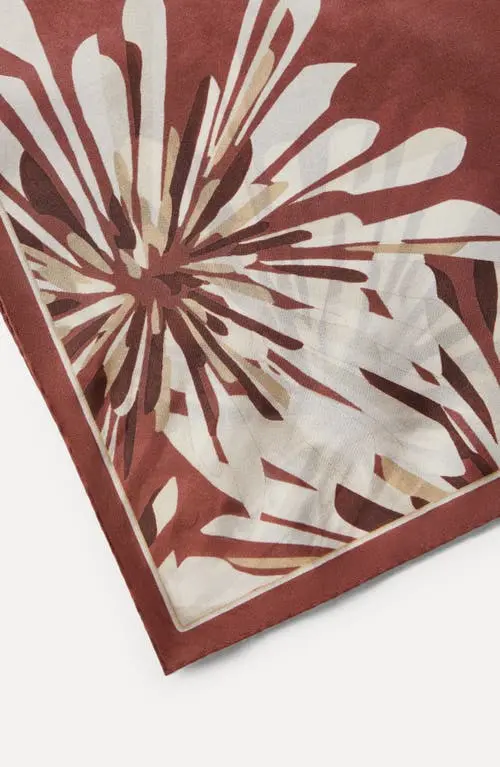 Brunello Cucinelli Bloom Print Pongee Foulard