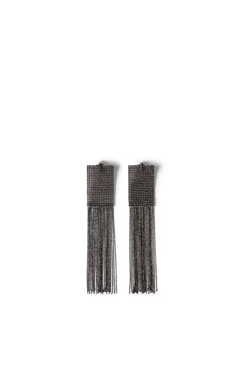 Brunello Cucinelli Silver Earrings - Lignite Grey