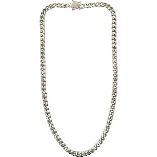 ANCONA JEWELRY Miami Cuban Link 6.5mm Necklace - Grey