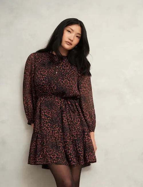 HOBBS LONDON Monikah Fit & Flare Mini Dress - Black Copper
