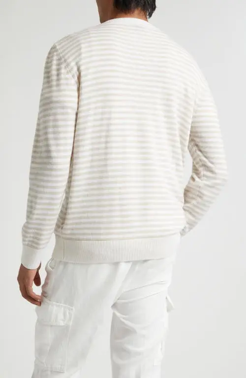 Eleventy Striped Cashmere Crewneck Sweater