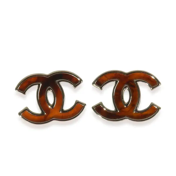 Chanel Gold-plated Cc Stud Earrings - Gold_plated
