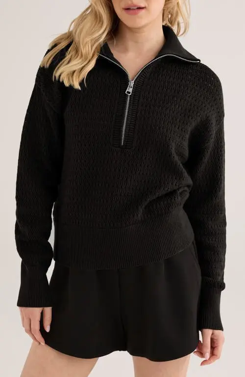 Varley Darla Half Zip Sweater - Black