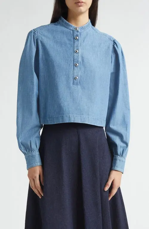 Altuzarra Margot Crop Chambray Top