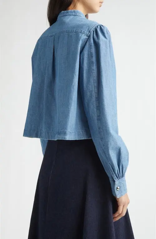 Altuzarra Margot Crop Chambray Top