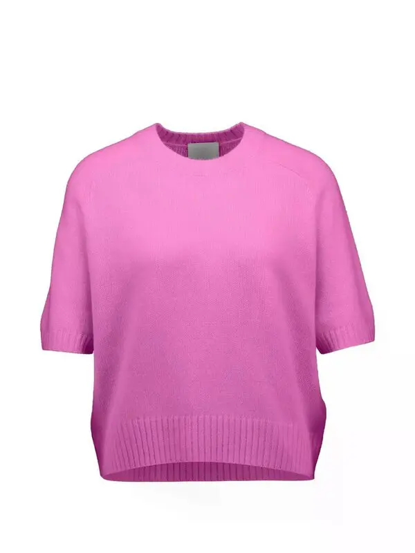 ALLUDE Short-sleeve Cashmere Sweater - Pink