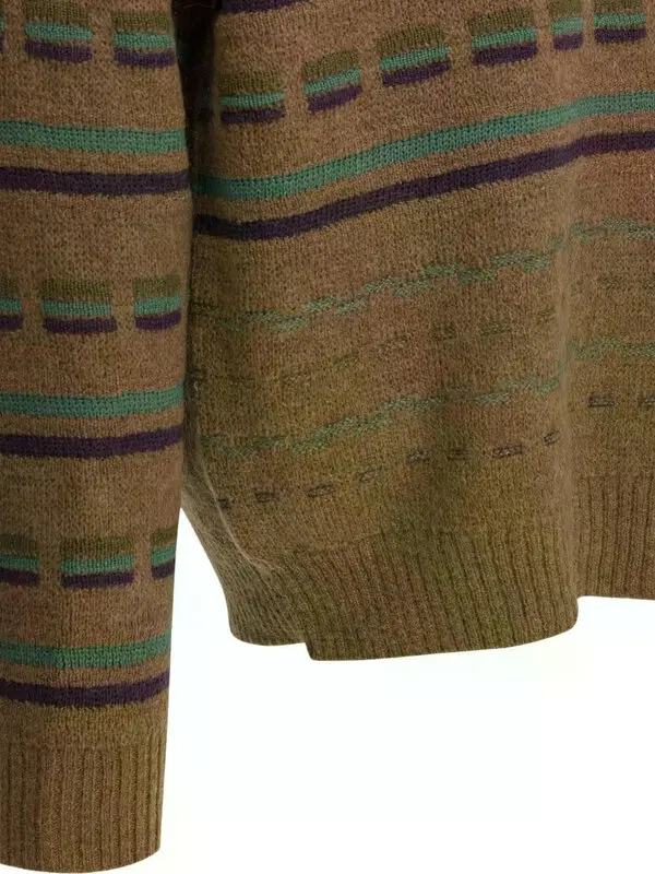 BEAMS Striped Crew-neck Sweater