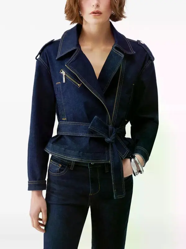 Liu Jo Belted Biker Denim Jacket