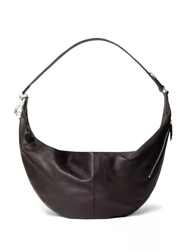 LEMAIRE Grained Leather Zip Shoulder Bag - Brown