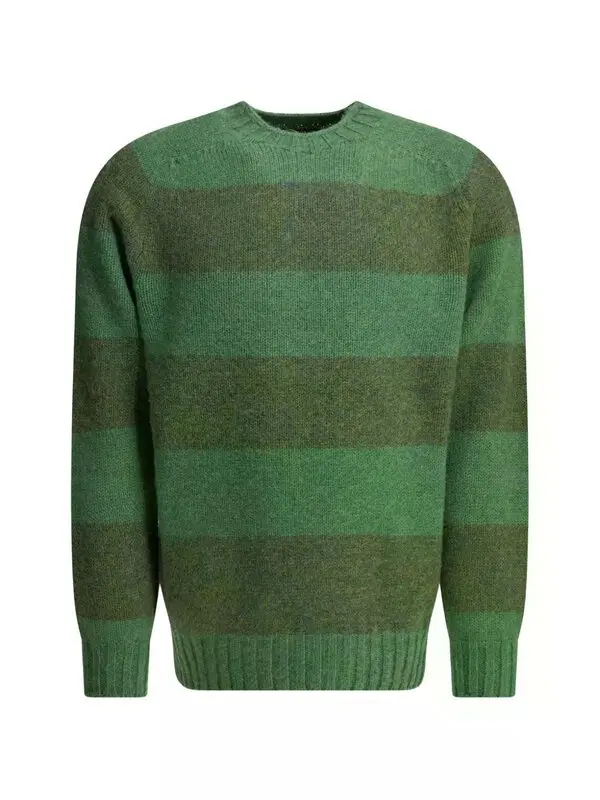 BEAMS Striped Crew Neck Sweater