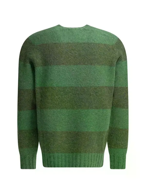 BEAMS Striped Crew Neck Sweater