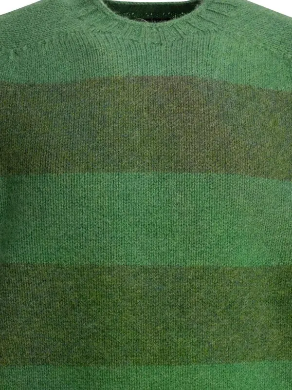BEAMS Striped Crew Neck Sweater
