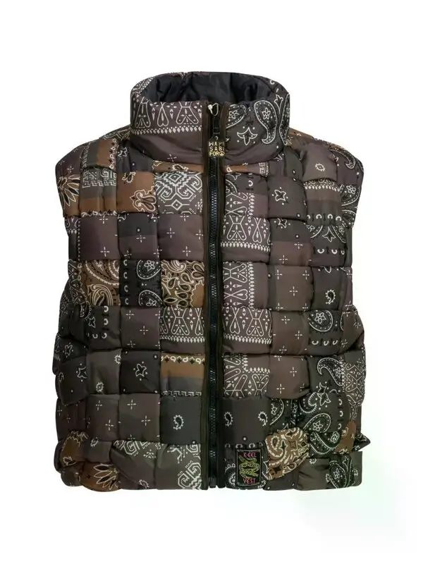Kapital Bandana Patchwork Gilet - Brown