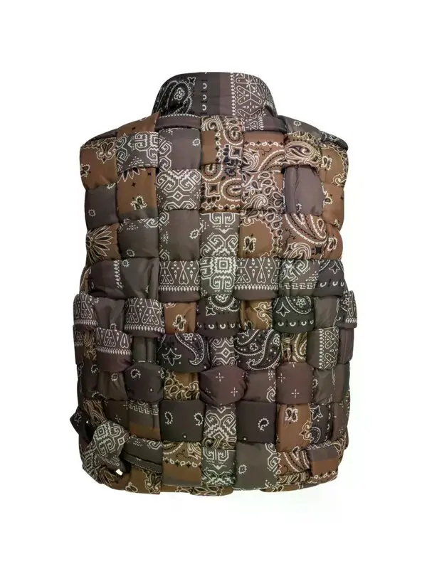 Kapital Bandana Patchwork Gilet - Brown