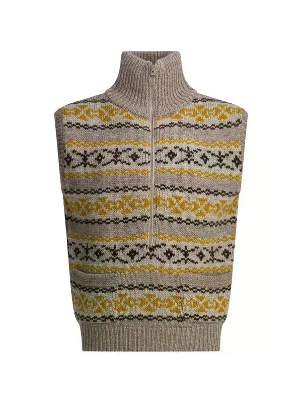 Kapital Quarter-zip Sleeveless Sweater Vest