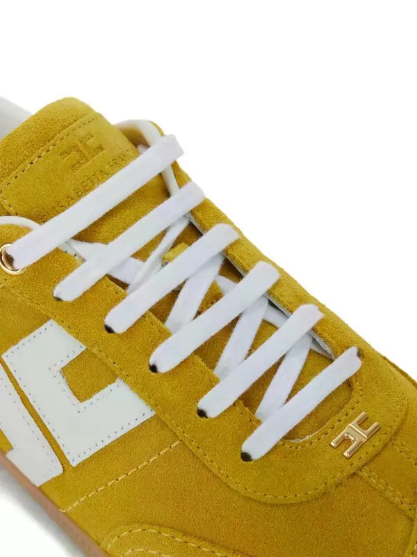 Elisabetta Franchi Logo-detail Leather Sneakers - Yellow